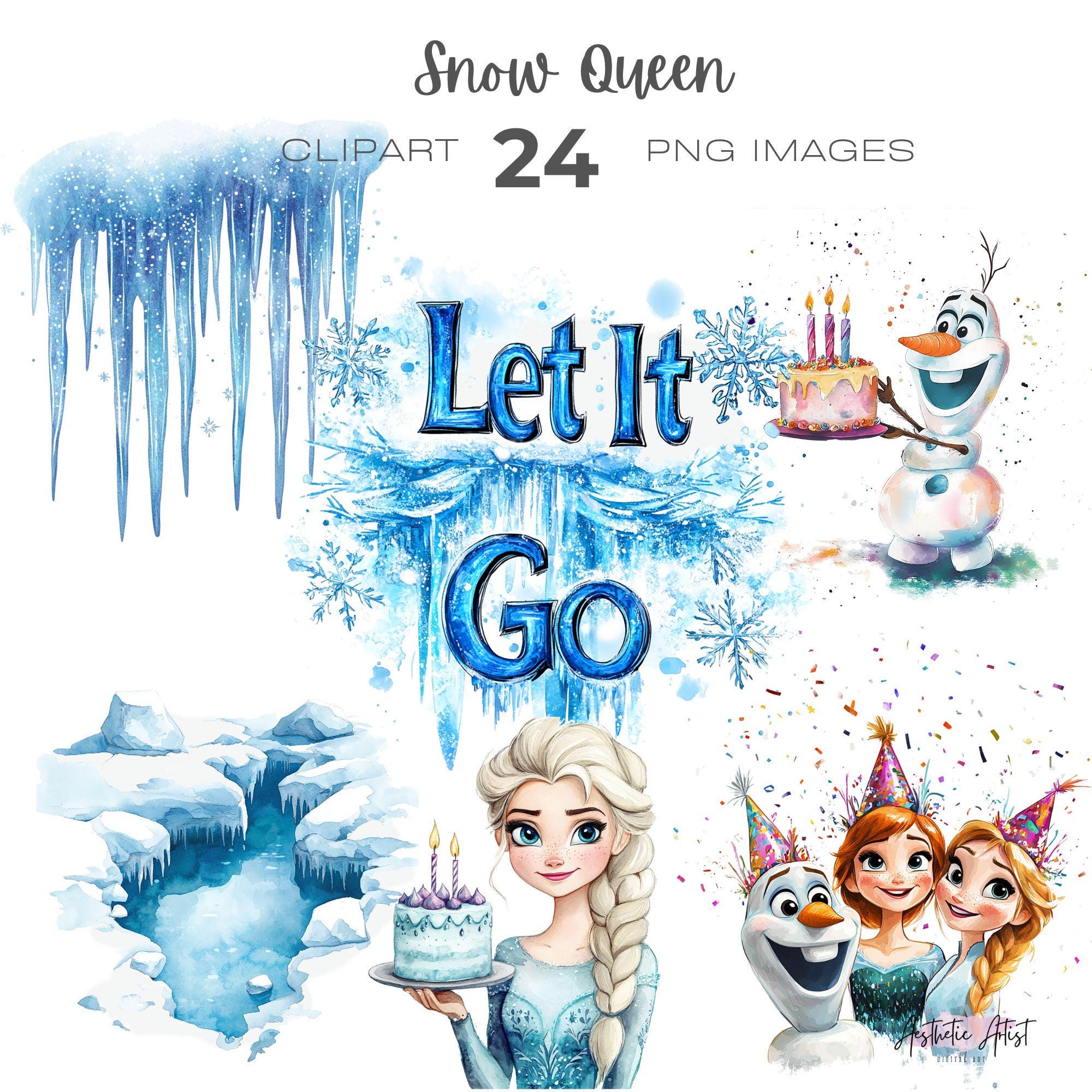 Snow Queen Clipart, Elsa Princess Fairy Tale, Frozen Castle Clipart - Etsy