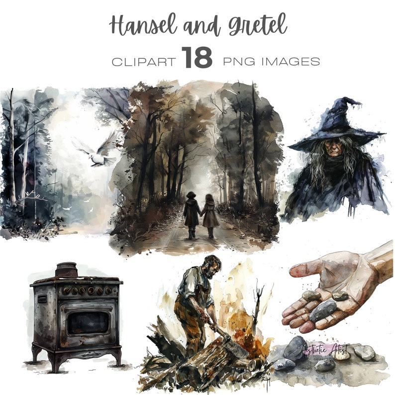 Hansel and Gretel Clipart, Fairy Tale, Fairy Tale Book Candy Cottage ...