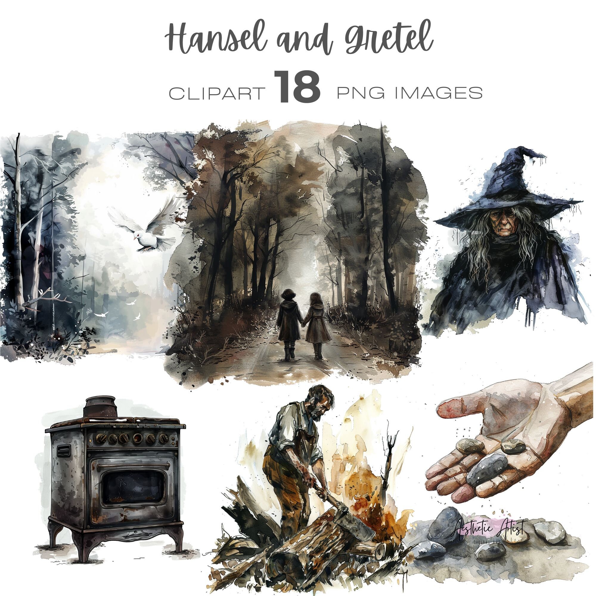 Hansel and Gretel Clipart, Fairy Tale, Fairy Tale Book Candy Cottage ...