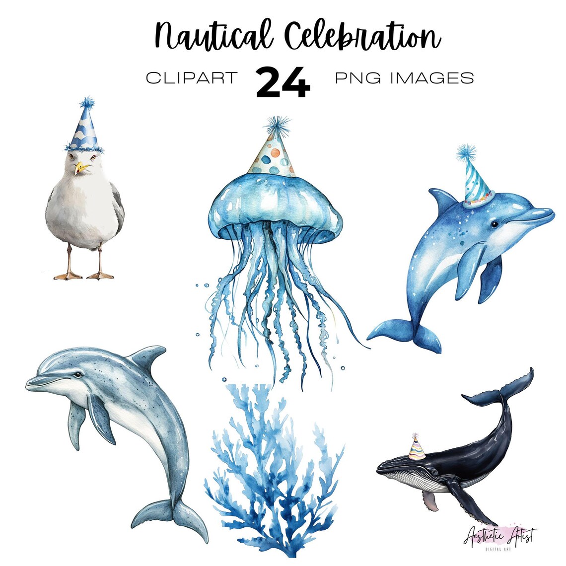 Nautical Celebration Clipart, Seaside Birthday Png, Beach Day Birthday ...