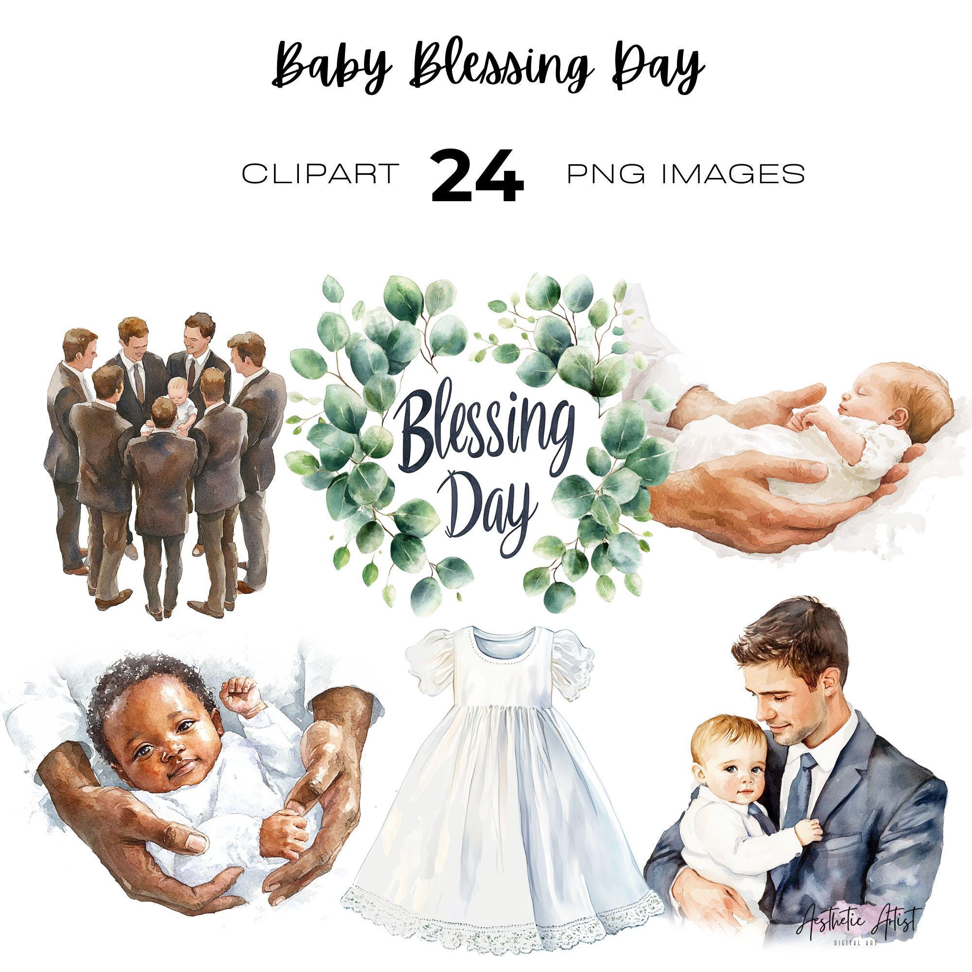 Watercolour Blessing Day Clipart, Religious, Baby Blessing Png Instant ...