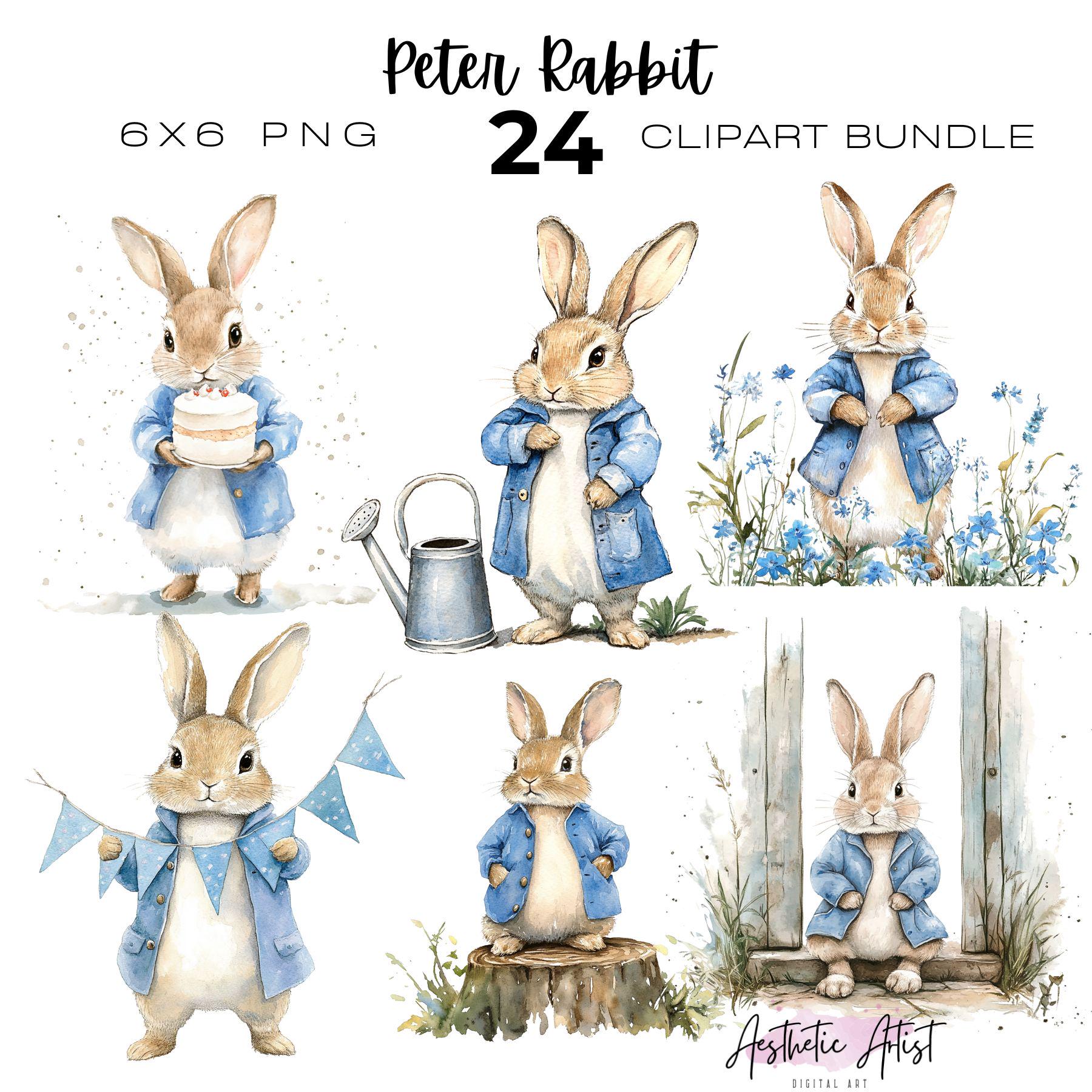 Watercolour Classic Peter Rabbit Clipart Bundle, Beatrix Potter, Bunny ...