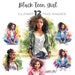 Black Teen Girl Clipart, African American Png, Curly Hair Clip Art, 90s ...