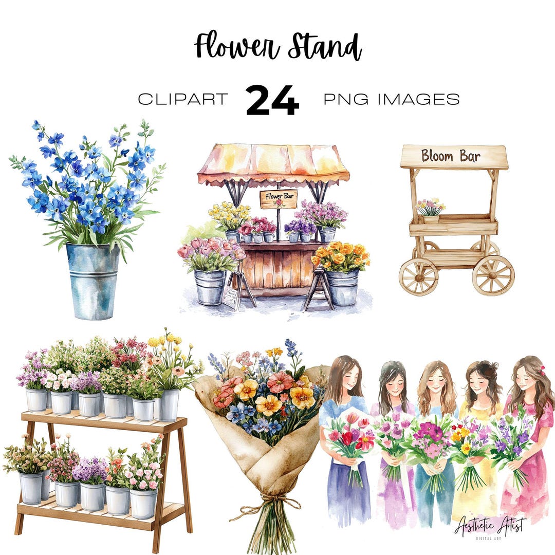 Flower Stand Clipart, Flower Bar Png, Flower Farm Clip Art, Farmers ...