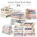 Watercolour French Floral Stack of Books Clipart Bundle, Library, Book ...