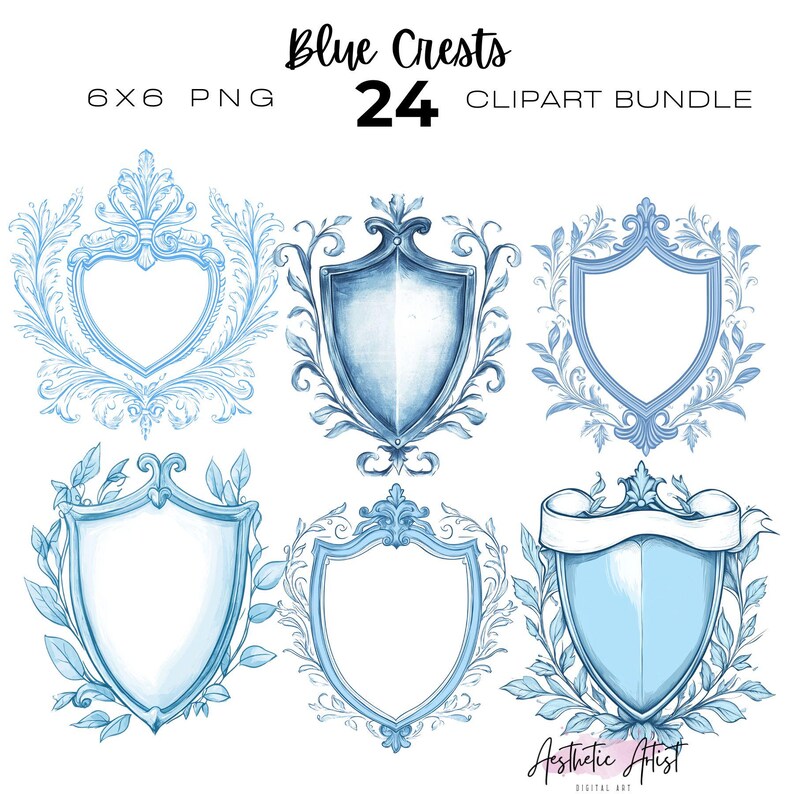 Blue Crests, Heraldry Shield, Decorative Clipart, Baby Boy, Junk ...