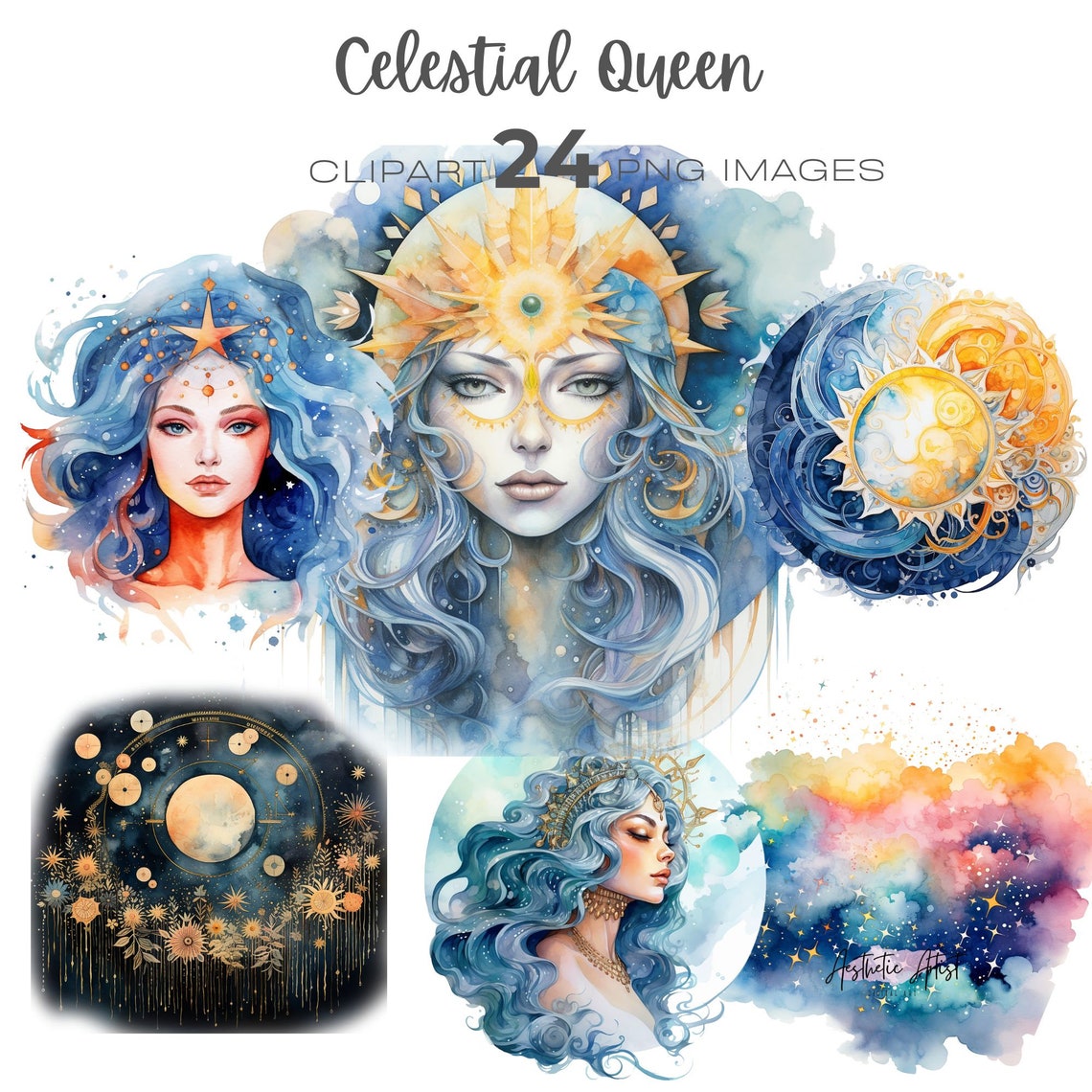 Celestial Queen Clipart, Mystic Png, Magic Clip Art, Mystical Clipart, Fantasy Png Clipart ...