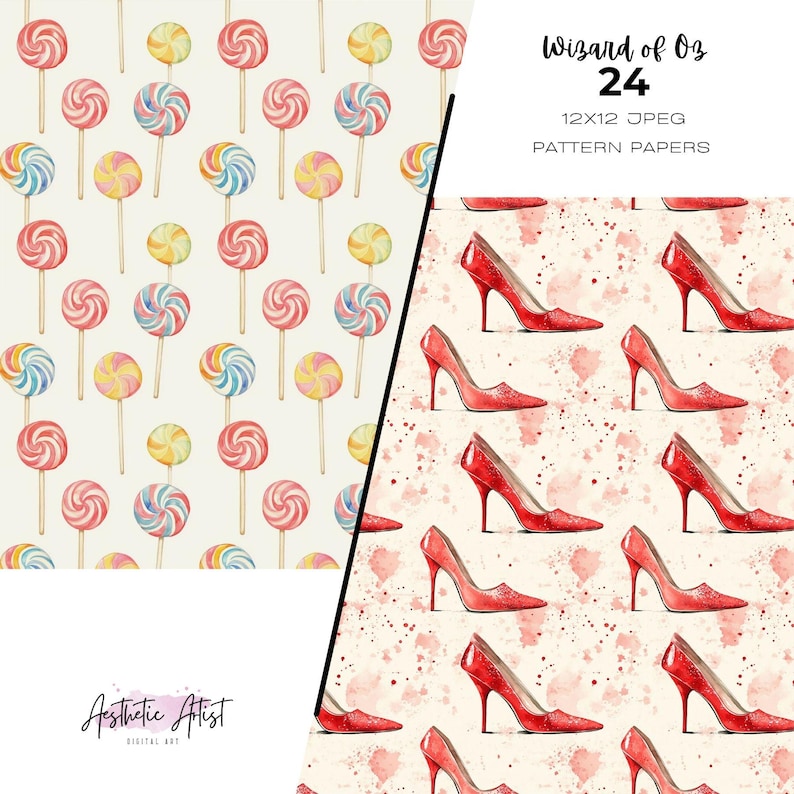 Wizard of Oz Patterns, Dorothy Fairy Tale, the Wizard Scrapbook Paper ...