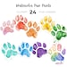 Watercolour Dog Paw Print Clipart, Graphics for Dog Lovers Gift, Paw ...