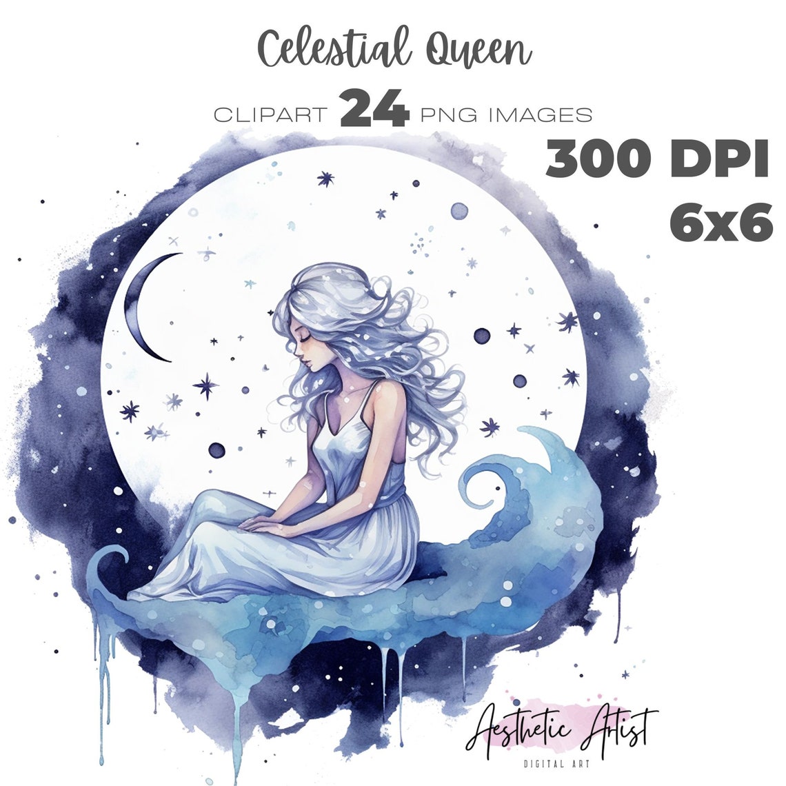 Celestial Queen Clipart, Mystic Png, Magic Clip Art, Mystical Clipart, Fantasy Png Clipart ...