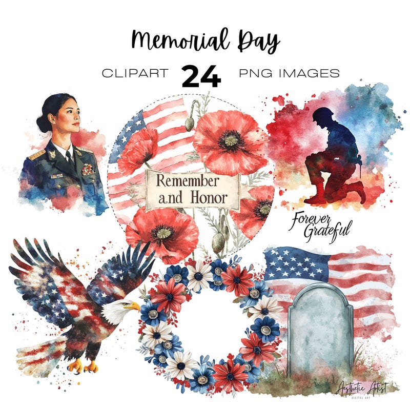 Memorial Day Clipart - Etsy