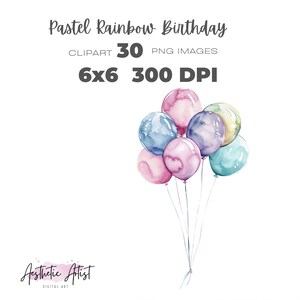 Pastel Rainbow Birthday Clipart, Watercolor Clipart, Birthday Candles ...