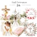 Watercolour Girl First Communion Clipart, Religious, Pink Floral Png ...