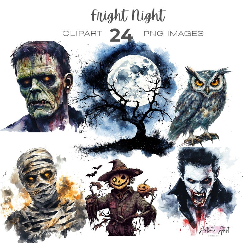 Fright Night Clipart, Spooky Png, Halloween Clip Art, Monster Clipart ...