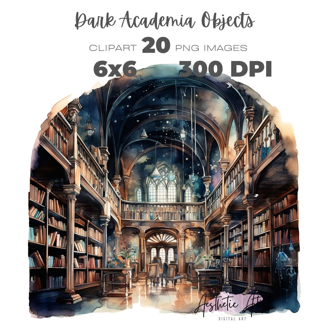 Dark Academia Objects Clipart, Dark Aesthetic Png, Gothic Clip Art ...