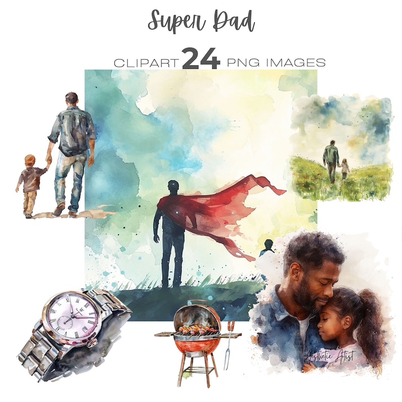 Father's Day Clipart, Super Dad Png, Best Dad Clip Art, BBQ Fishing ...