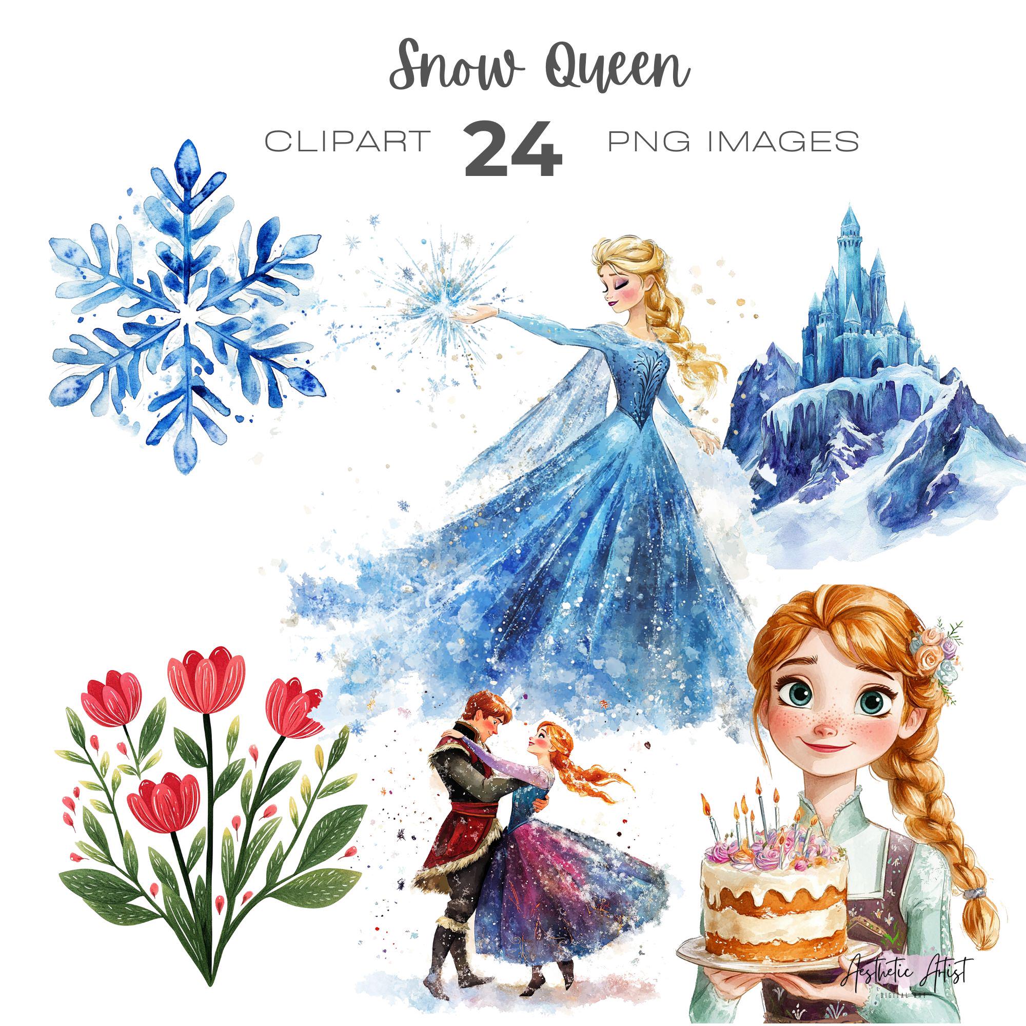 Snow Queen Clipart, Elsa Princess Fairy Tale, Frozen Castle Clipart - Etsy