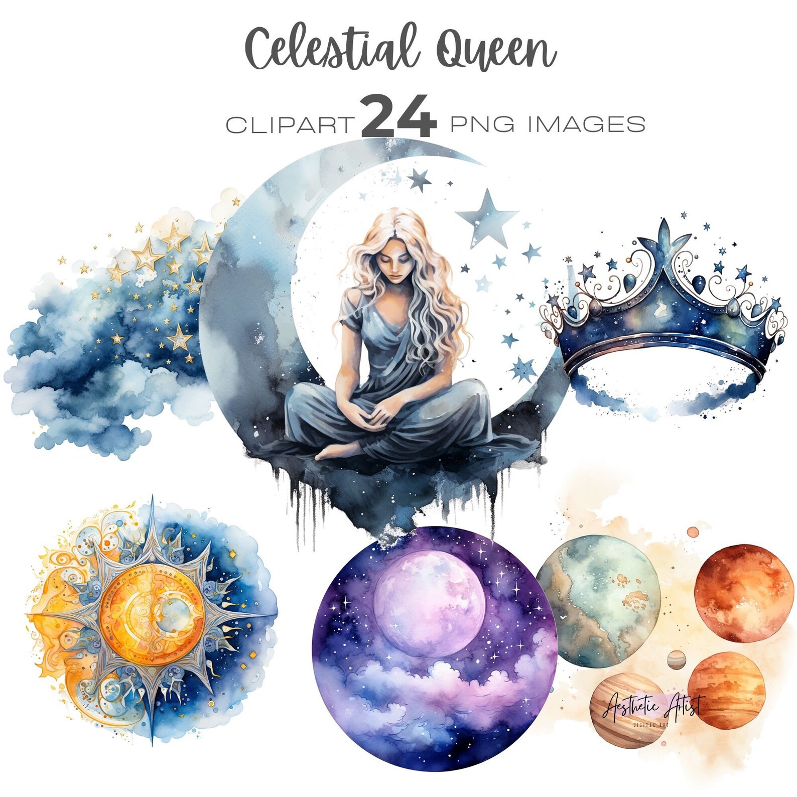 Celestial Queen Clipart, Mystic Png, Magic Clip Art, Mystical Clipart ...
