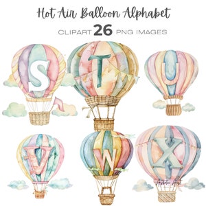 Hot Air Balloon Clipart, Pastel Baby Shower, Nursery Art Clipart - Etsy