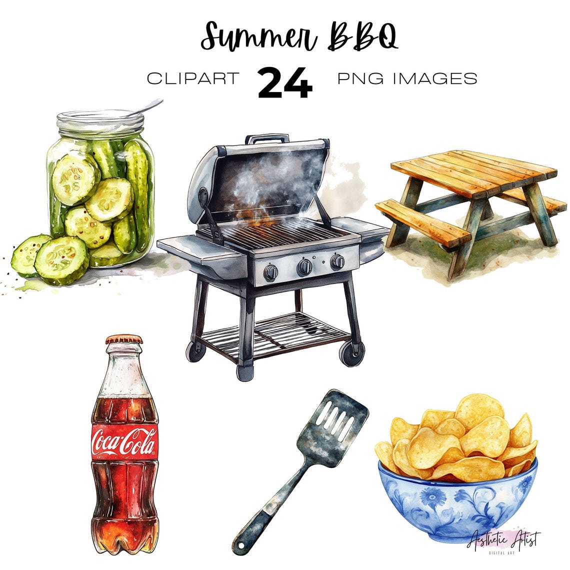 Summer BBQ Clipart, Picnic Png, Backyard BBQ Clip Art, BBQ Clipart ...
