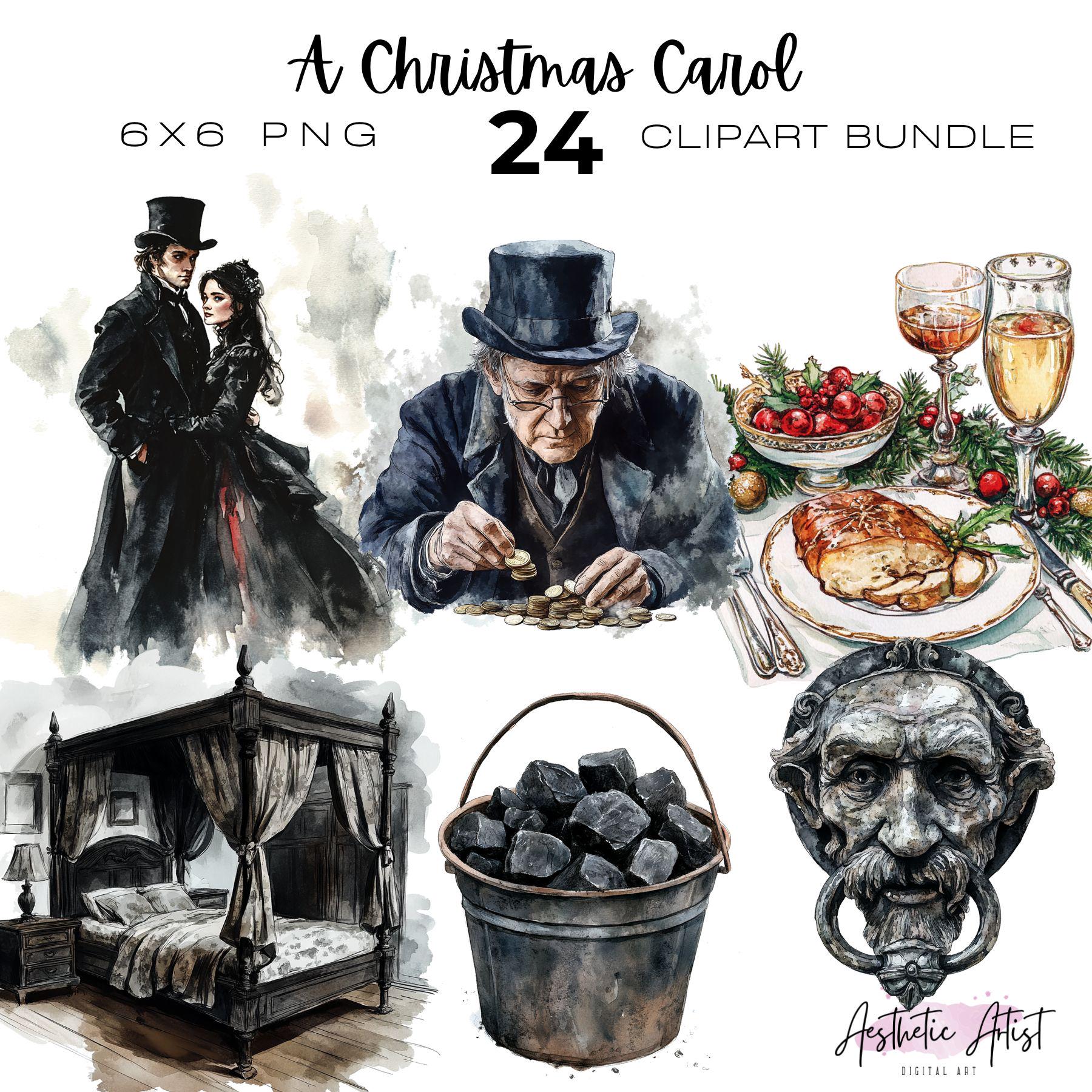 Watercolour A Christmas Carol Clipart, Charles Dickens, Holiday ...