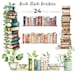 Watercolour Stack of Books Clipart Bundle, Library, Book Stack Border ...