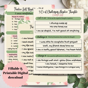 Digital Download Fillable and Printable Self Care Positive - Etsy