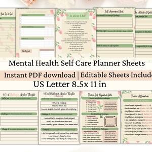 Digital Download, Fillable and Printable Self Care, Positive ...