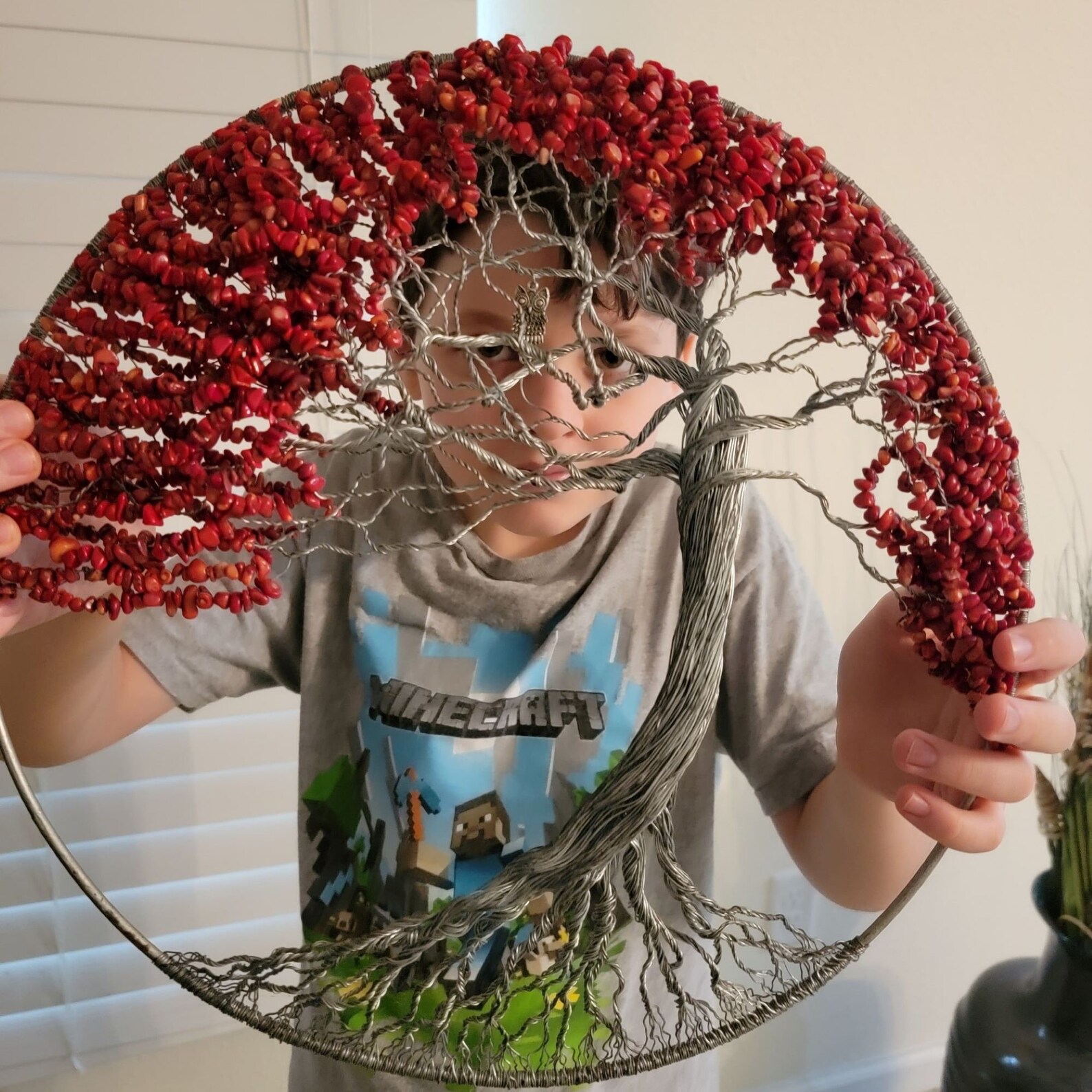 12 Inch Wire Tree of Life Wall Hanging, Gemstone Tree, Wire Wall Decor ...