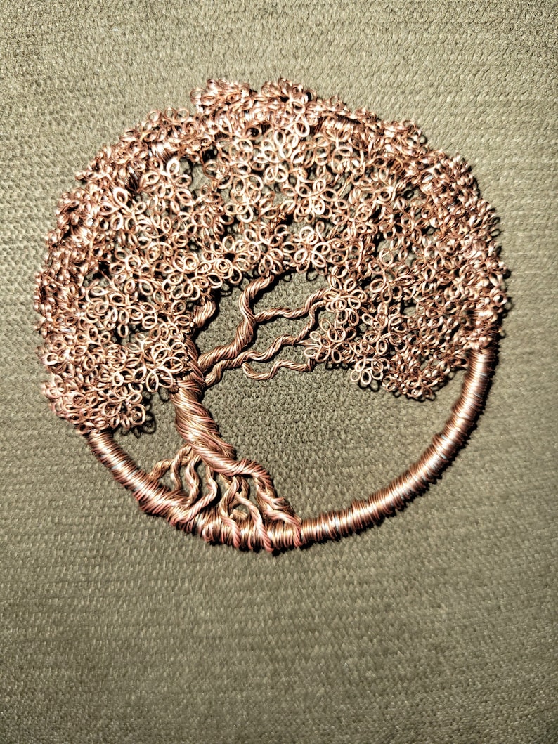 Tree of Life, Copper Pendant, Wire Tree Suncatcher, Rear View Mirror ...