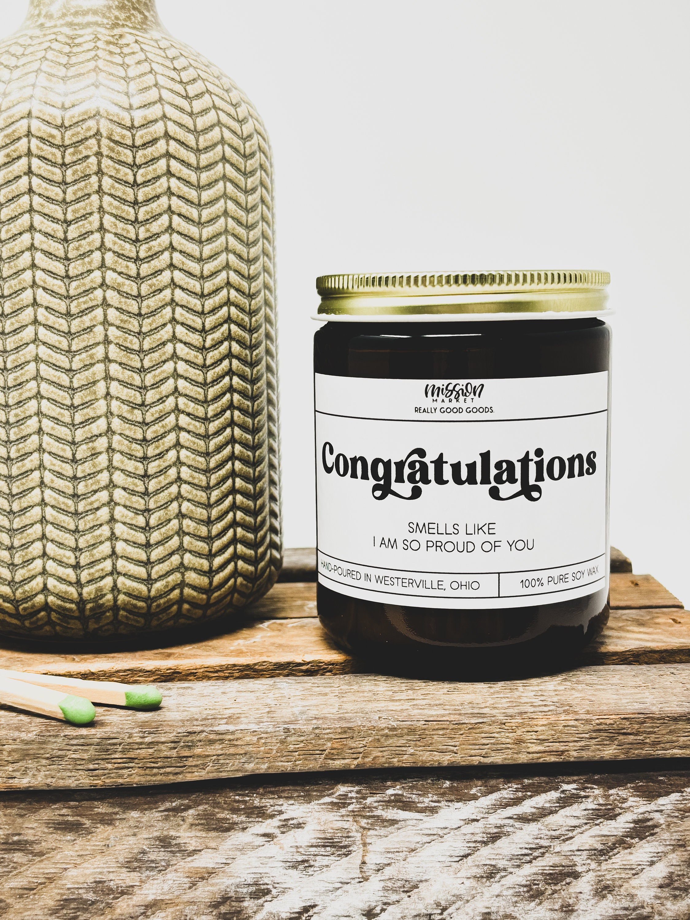 Congratulations Candle | Choose Your Scent | Hand-poured 8 Oz. Soy Wax ...