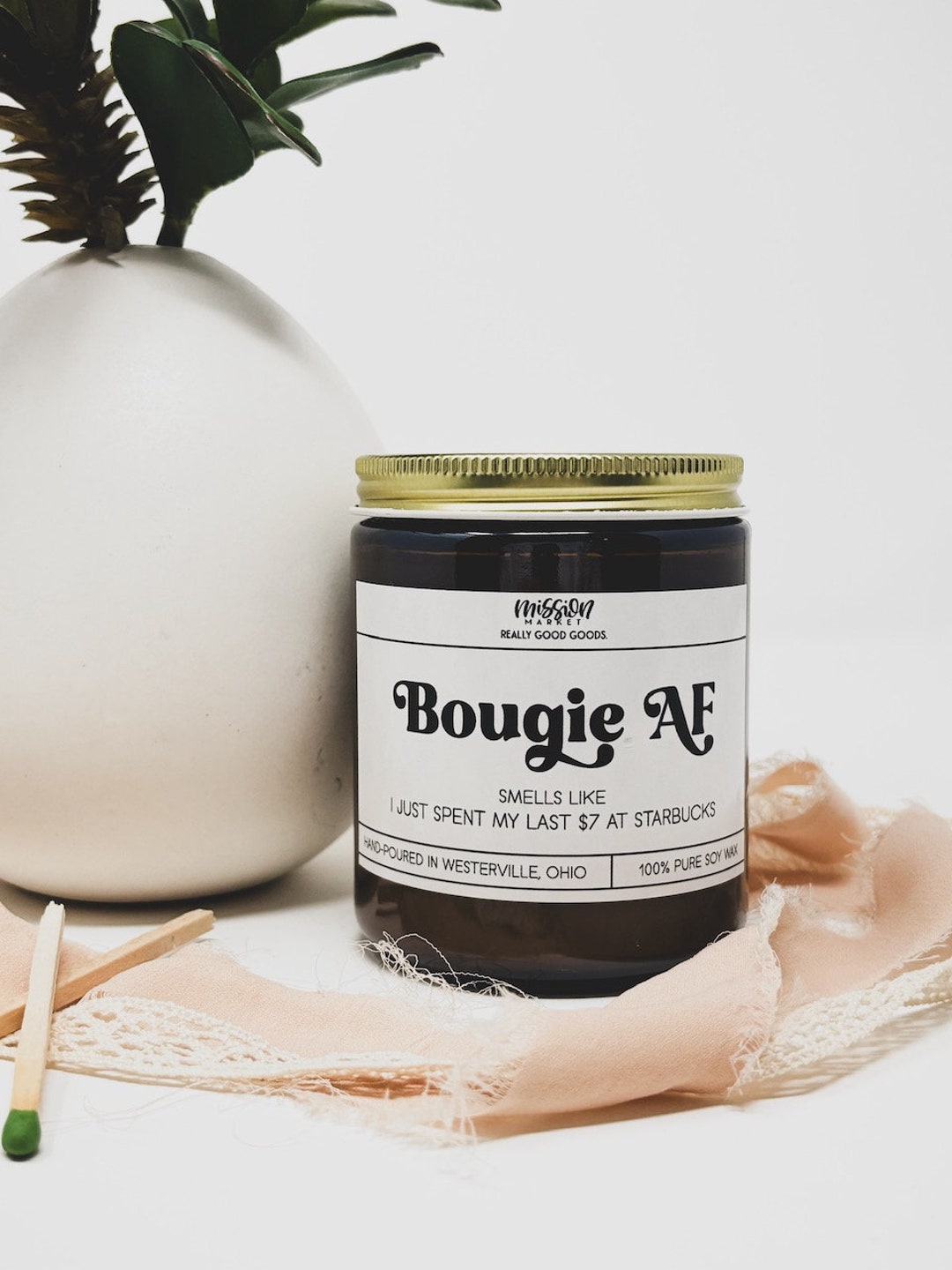 Bougie AF Candle | Choose Your Scent | Hand-poured 8 Oz. Soy Wax Amber ...