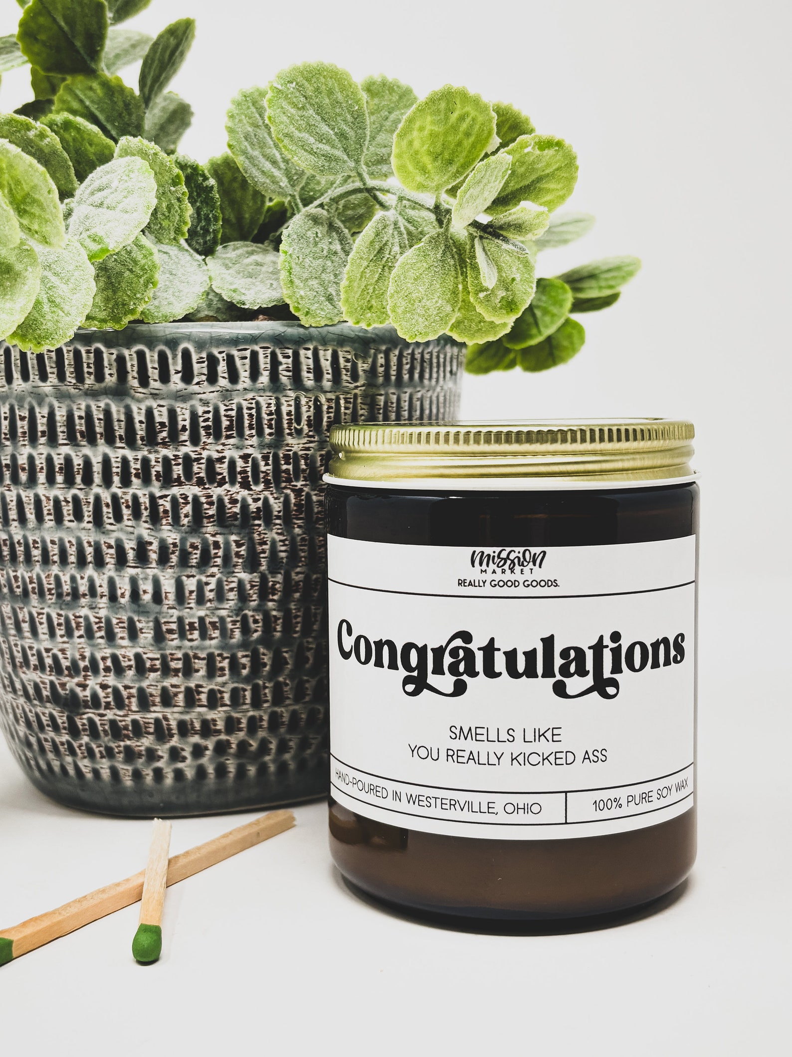 Congratulations Candle | Choose Your Scent | Hand-poured 8 Oz. Soy Wax ...