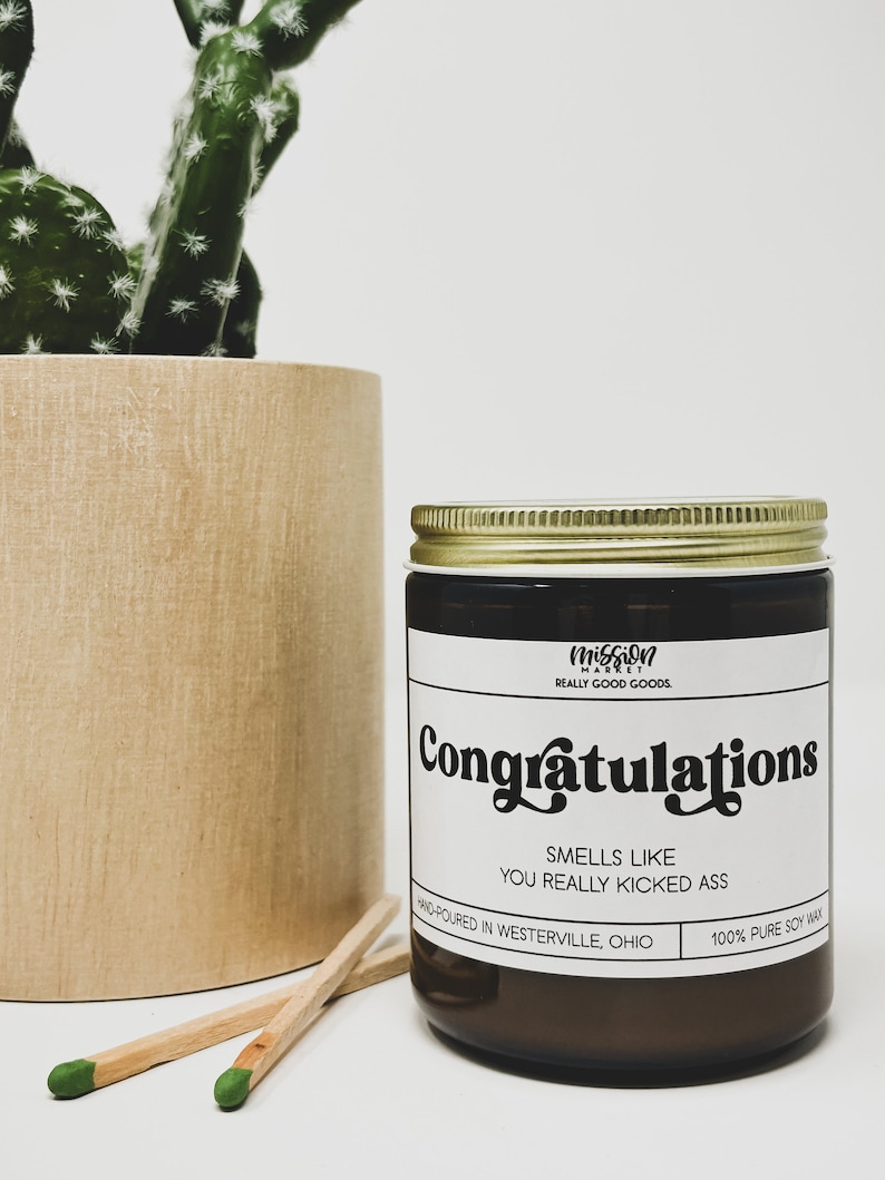 Congratulations Candle Choose Your Scent Hand-poured 8 Oz. Soy Wax ...
