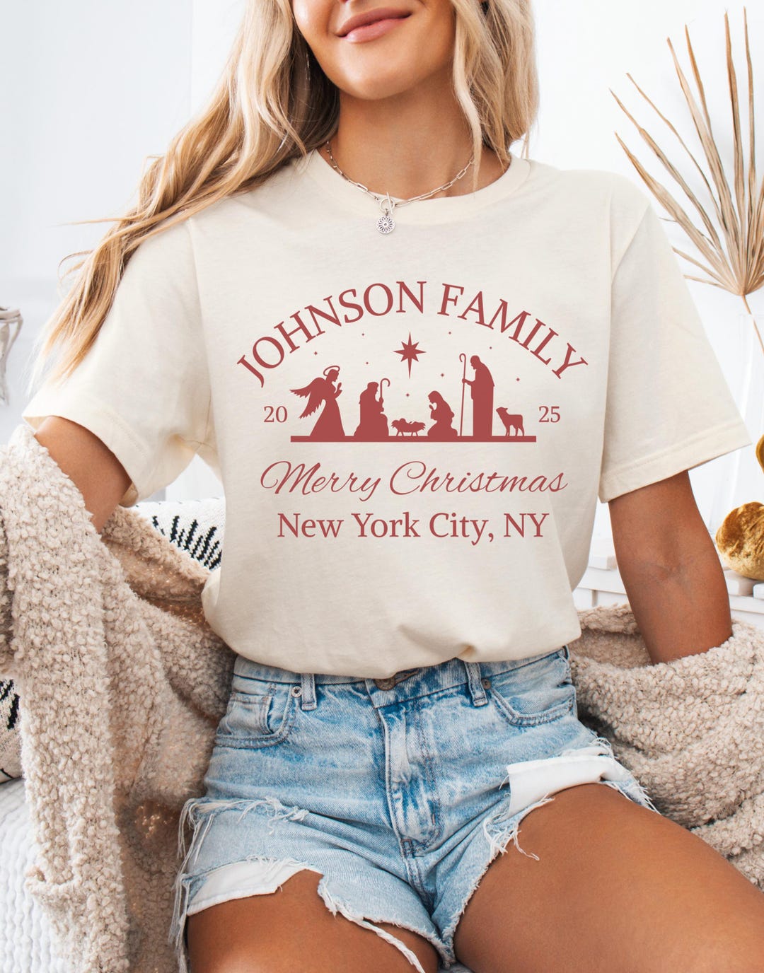 Nativity Scene Shirt, Christianity Christmas Shirt, Personalized Name ...