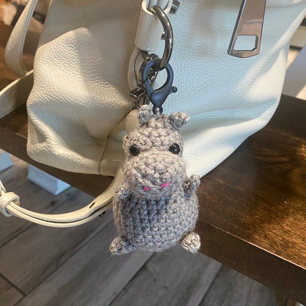 Crochet Hippo Keychain - Etsy