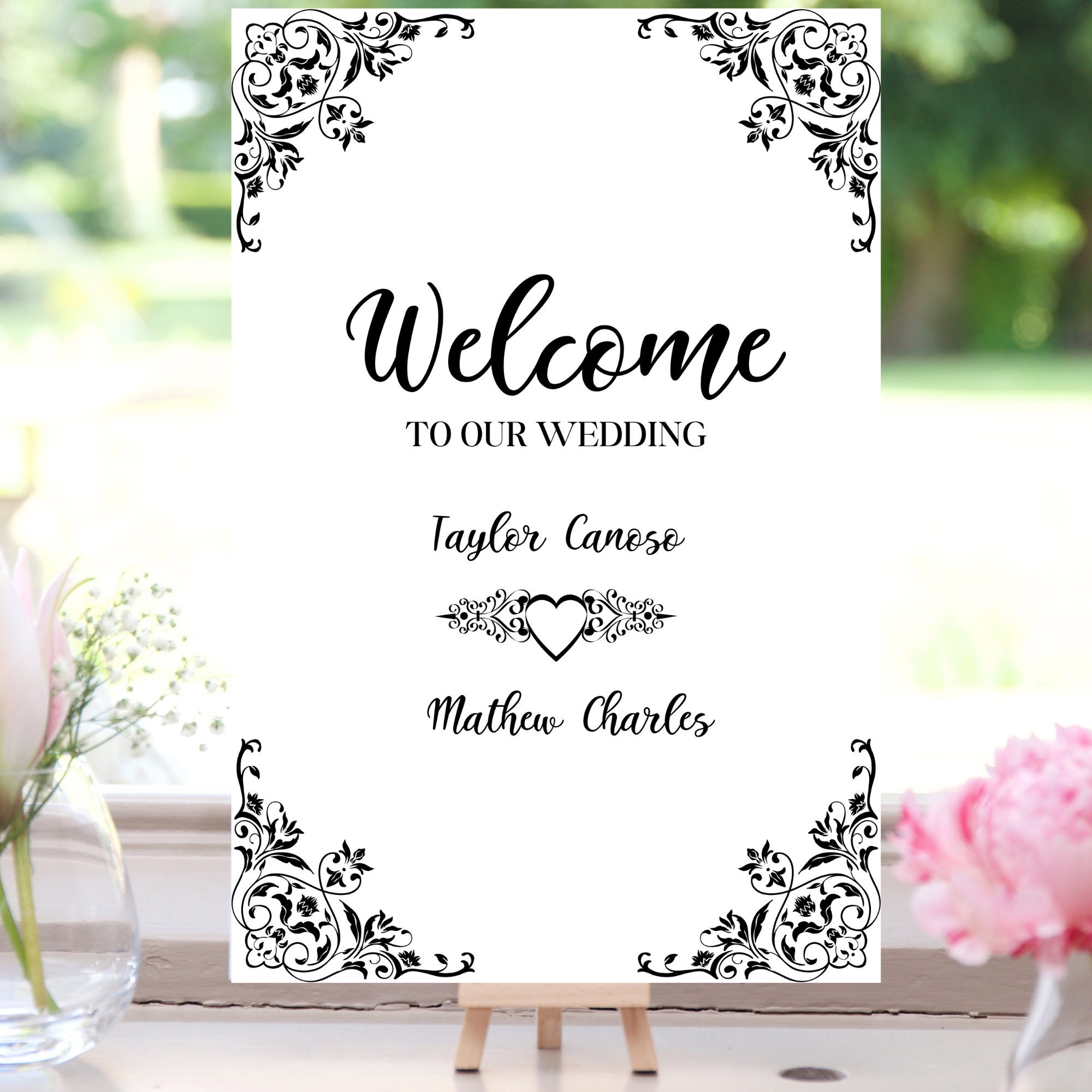 Luxurious Welcome to Our Wedding Sign, Wedding Sign Template, Classic ...