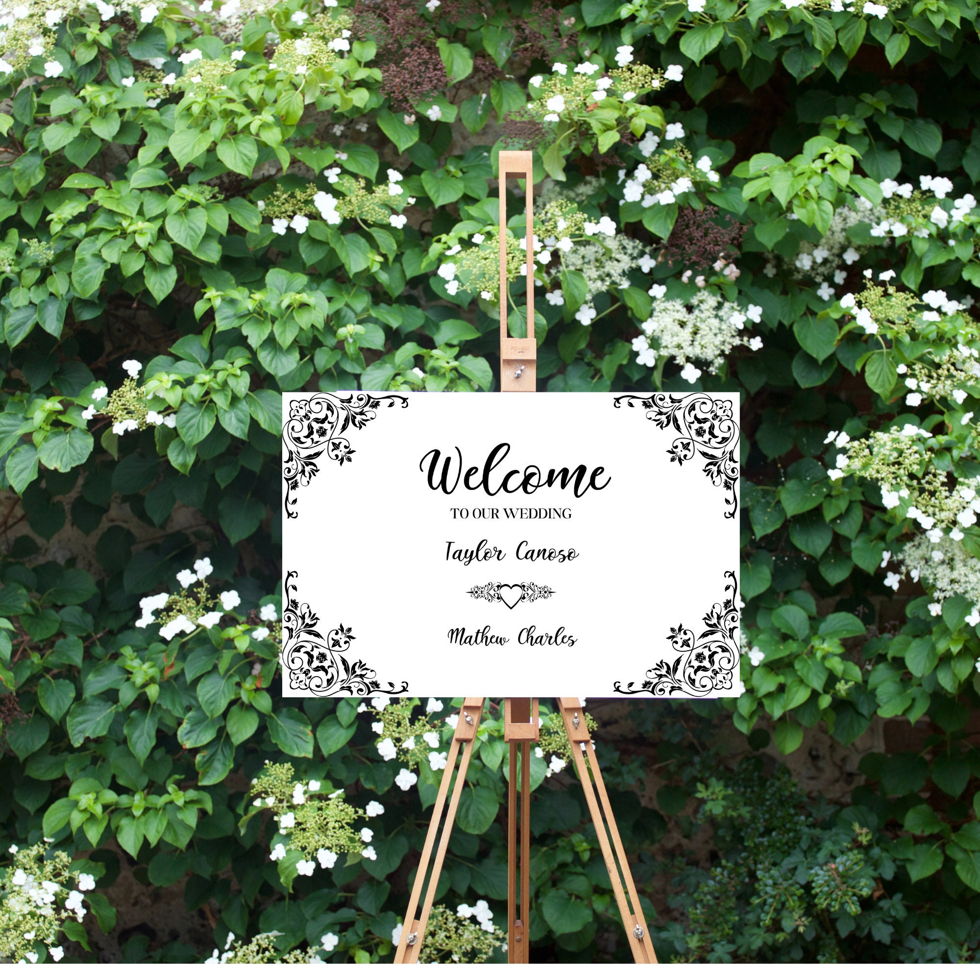 Luxurious Welcome to Our Wedding Sign, Wedding Sign Template, Classic ...