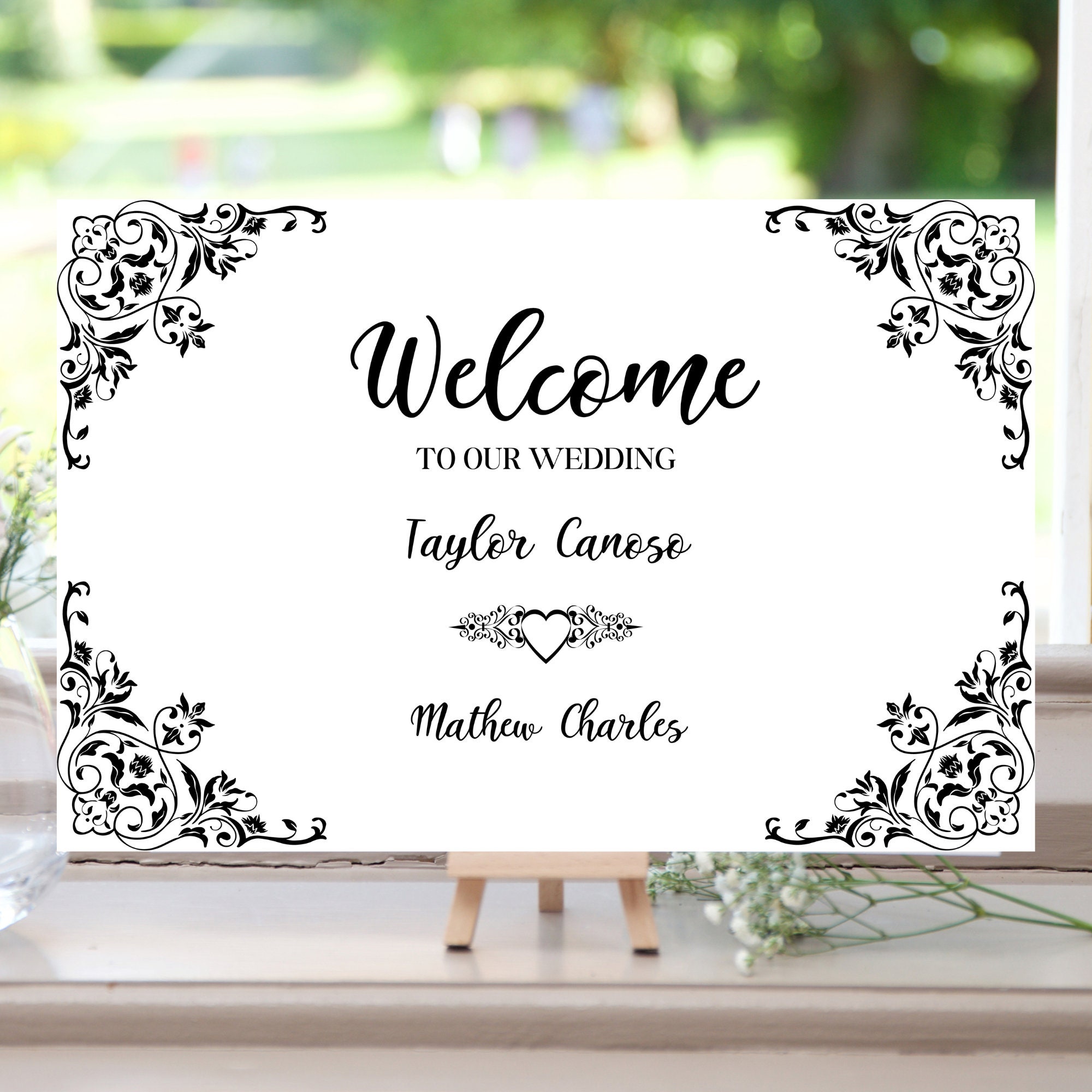 Luxurious Welcome to Our Wedding Sign, Wedding Sign Template, Classic ...