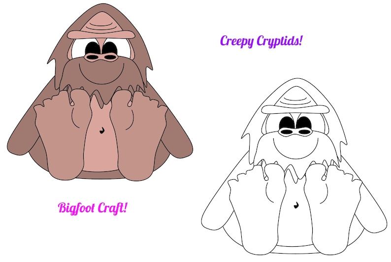 Kid Bigfoot Paper Craft Printable Template Instant Digital - Etsy