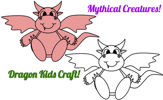 Kid Dragon Paper Craft Printable Template Instant Digital - Etsy