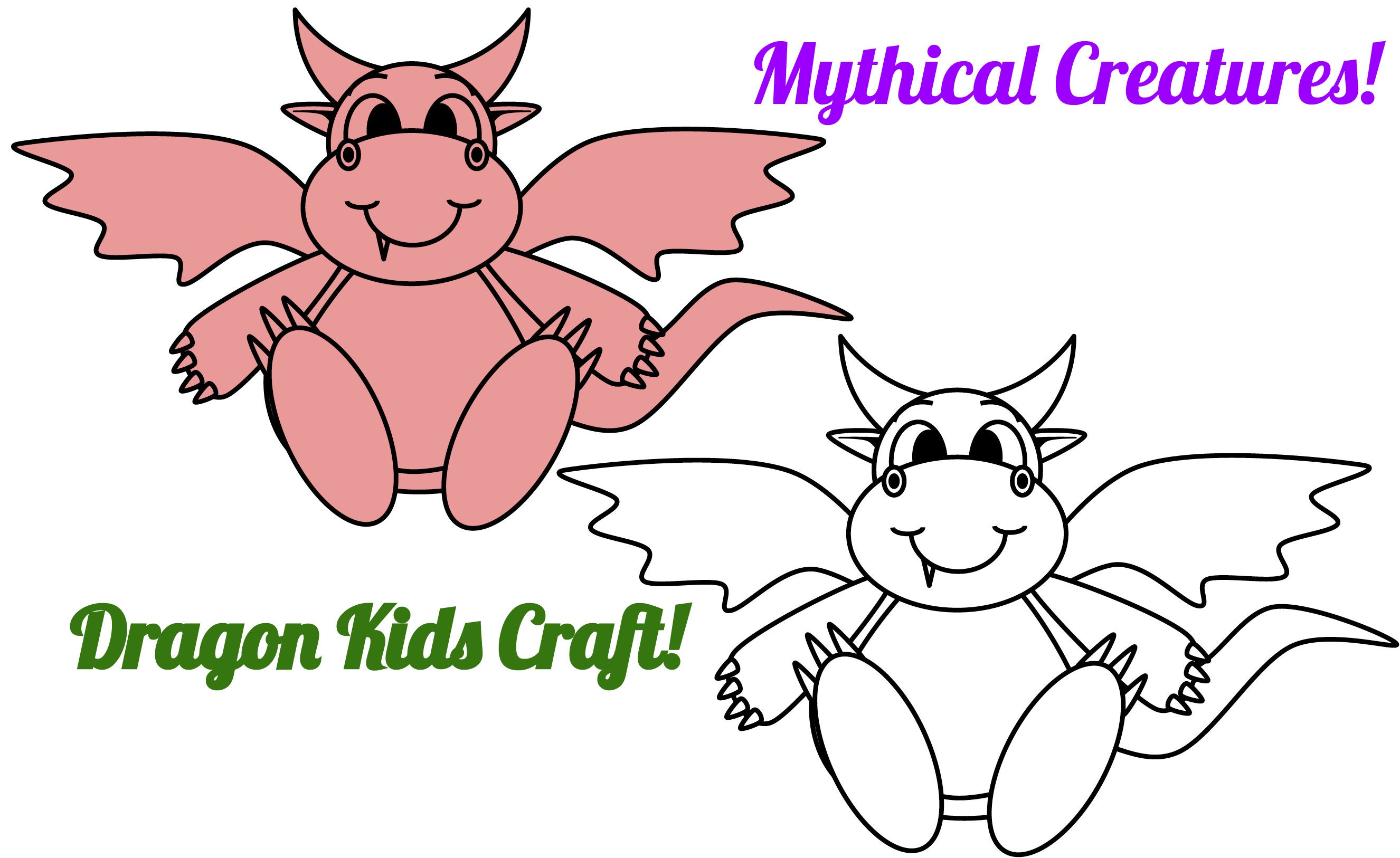 Kid Dragon Paper Craft - Printable Template, Instant Digital Download ...