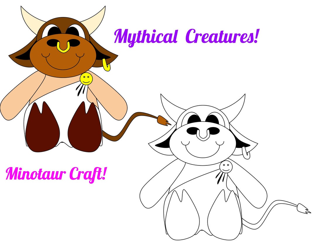 Kid Minotaur Paper Craft - Printable Template, Instant Digital Download ...