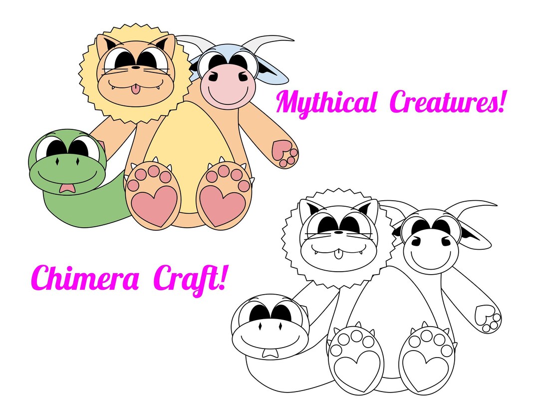 Kid Chimera Paper Craft - Printable Template, Instant Digital Download ...
