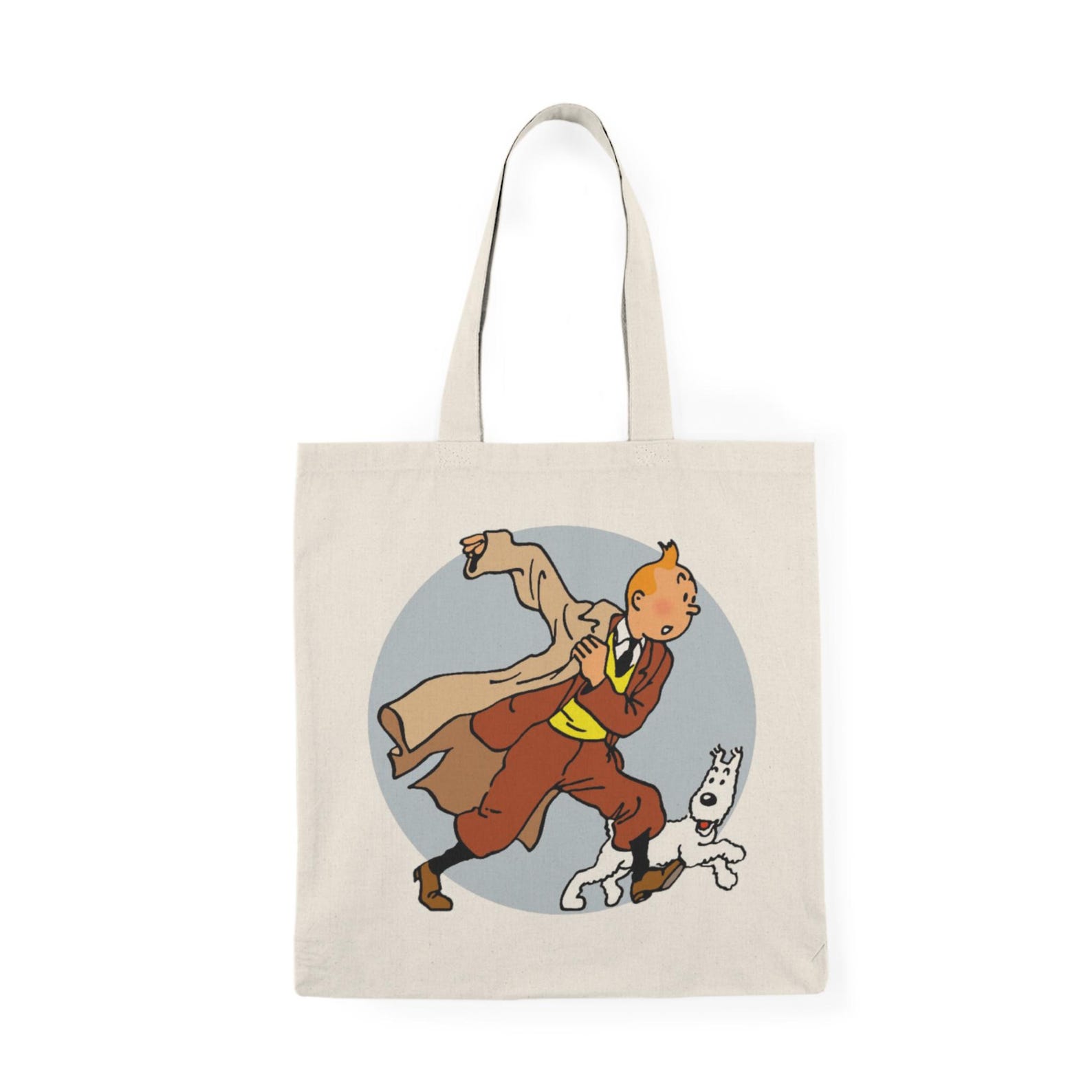 The Adventures of Tintin, Natural Canvas Bag, Eco-friendly Shoulder Bag ...