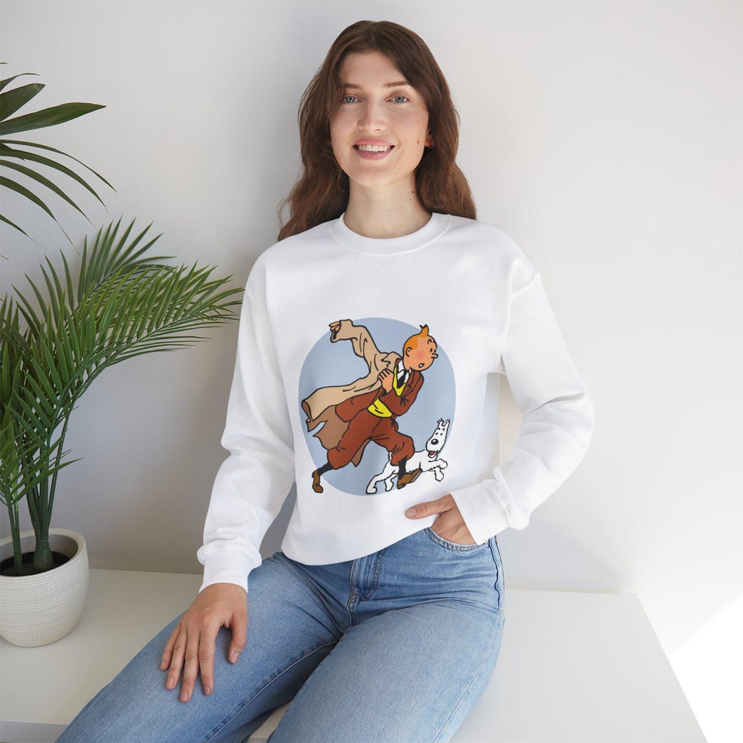 The Adventures of Tintin Crewneck Sweatshirt, Eco-friendly Animation ...