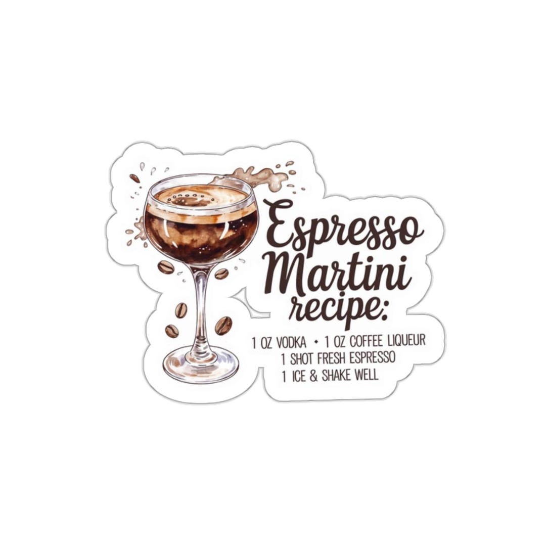 Espresso Martini Recipe Sticker - Hand-drawn Watercolor Design - Chic ...