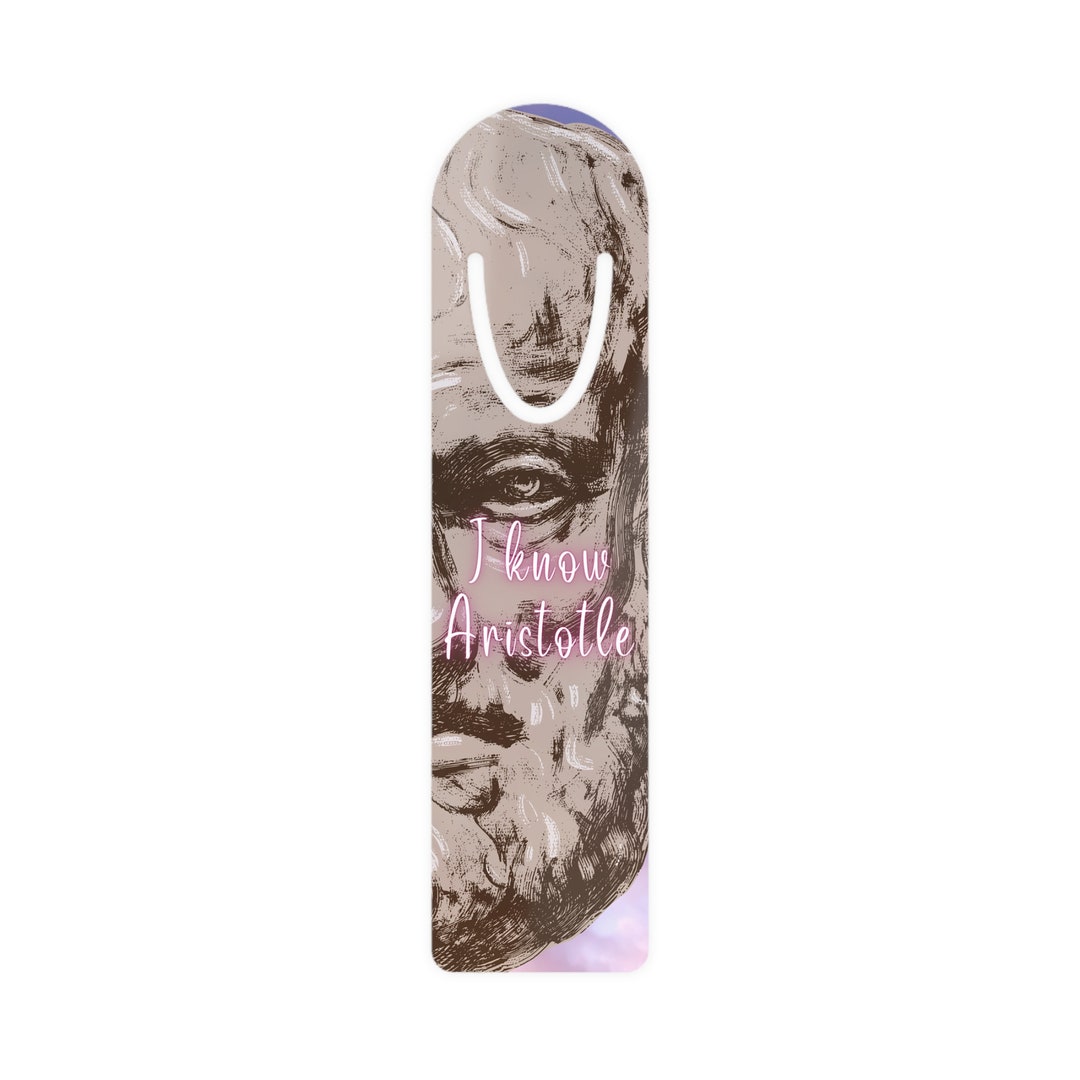 I Know Aristotle Aluminum Bookmark, Pink Sky Background, Inspirational ...
