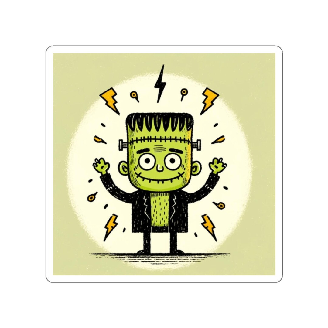 Cute Frankenstein Monster Vinyl Decal Sticker, Perfect Gift for Kids ...