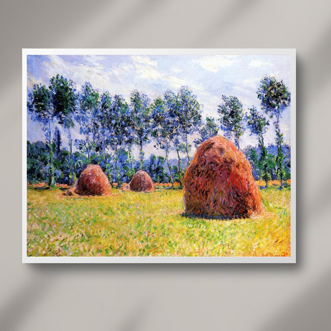 Claude Monet Haystacks at Giverny Print, Impressionist Landscape Poster ...